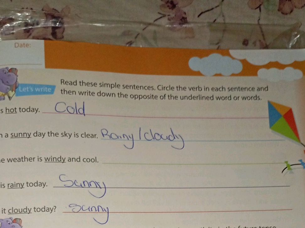 Read these simple sentences. Circle the verb | StudyX