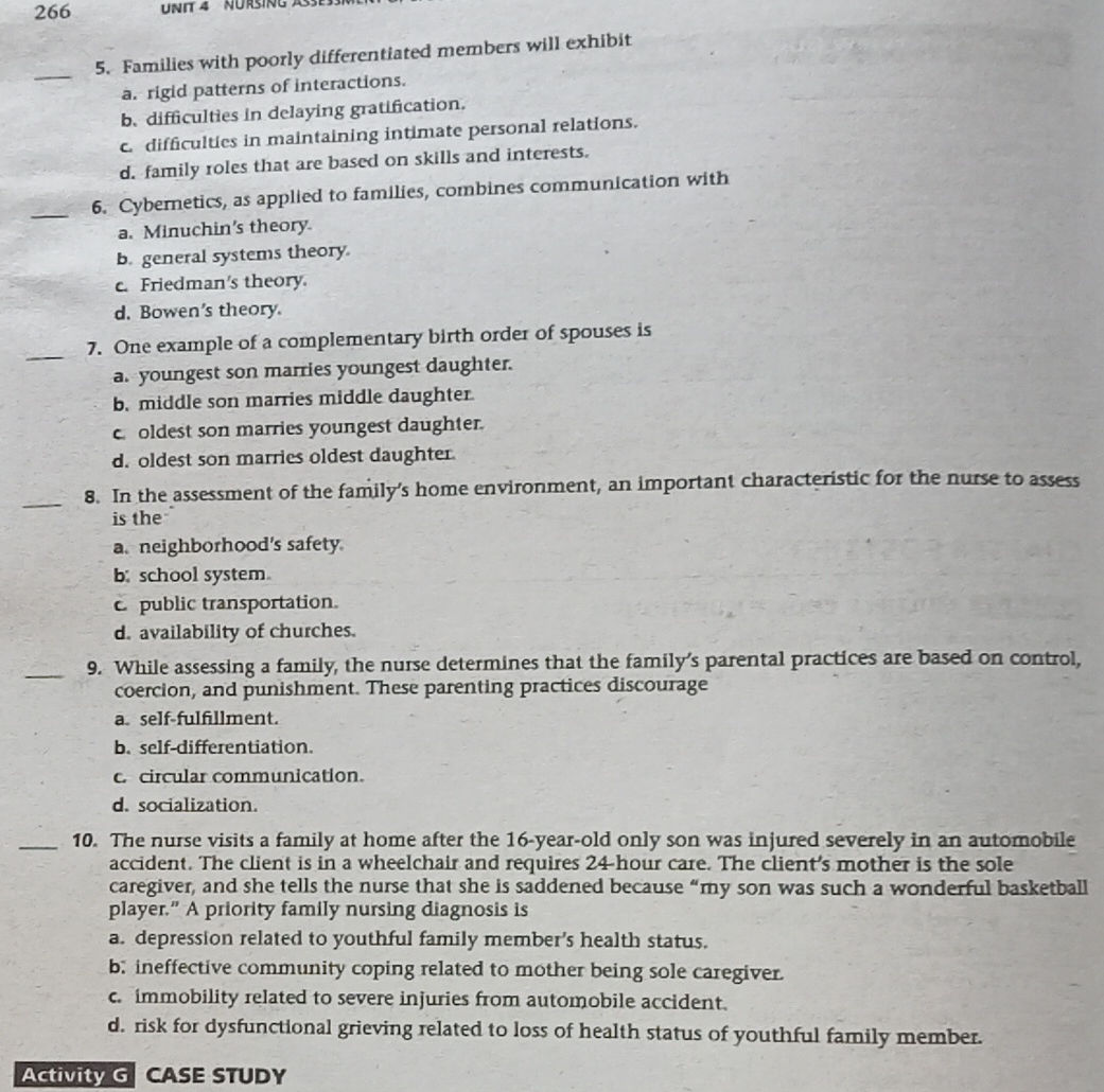 5. Families with poorly differentiated | StudyX