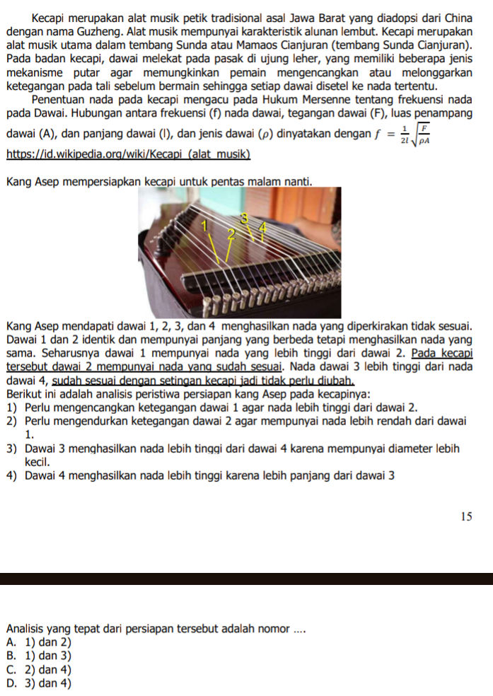 Kecapi merupakan alat musik petik | StudyX