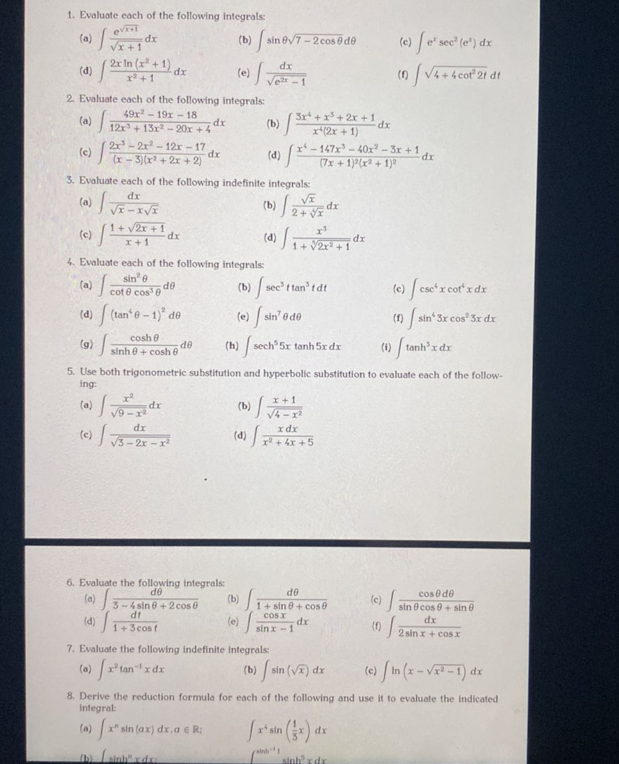 1. Evaluate each of the following | StudyX