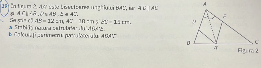 În figura 2, $AA'$ este bisectoarea | StudyX