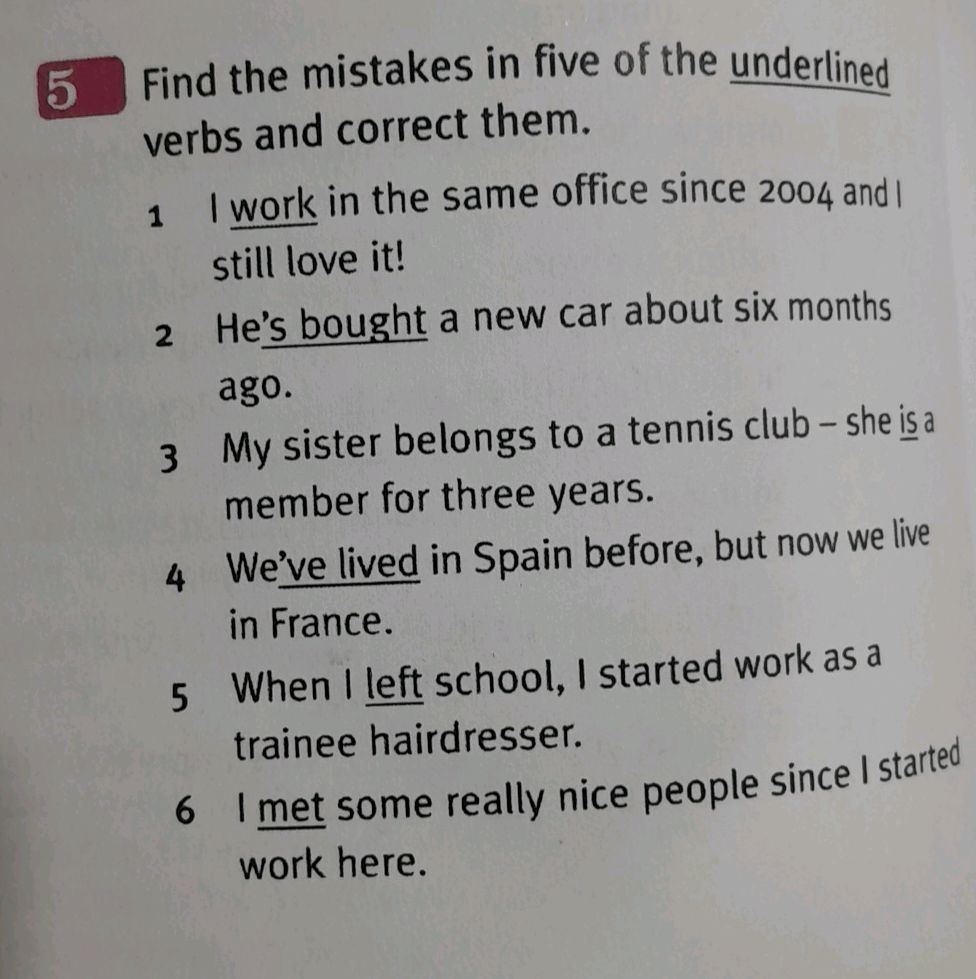 Find the mistakes in five of the underlined | StudyX