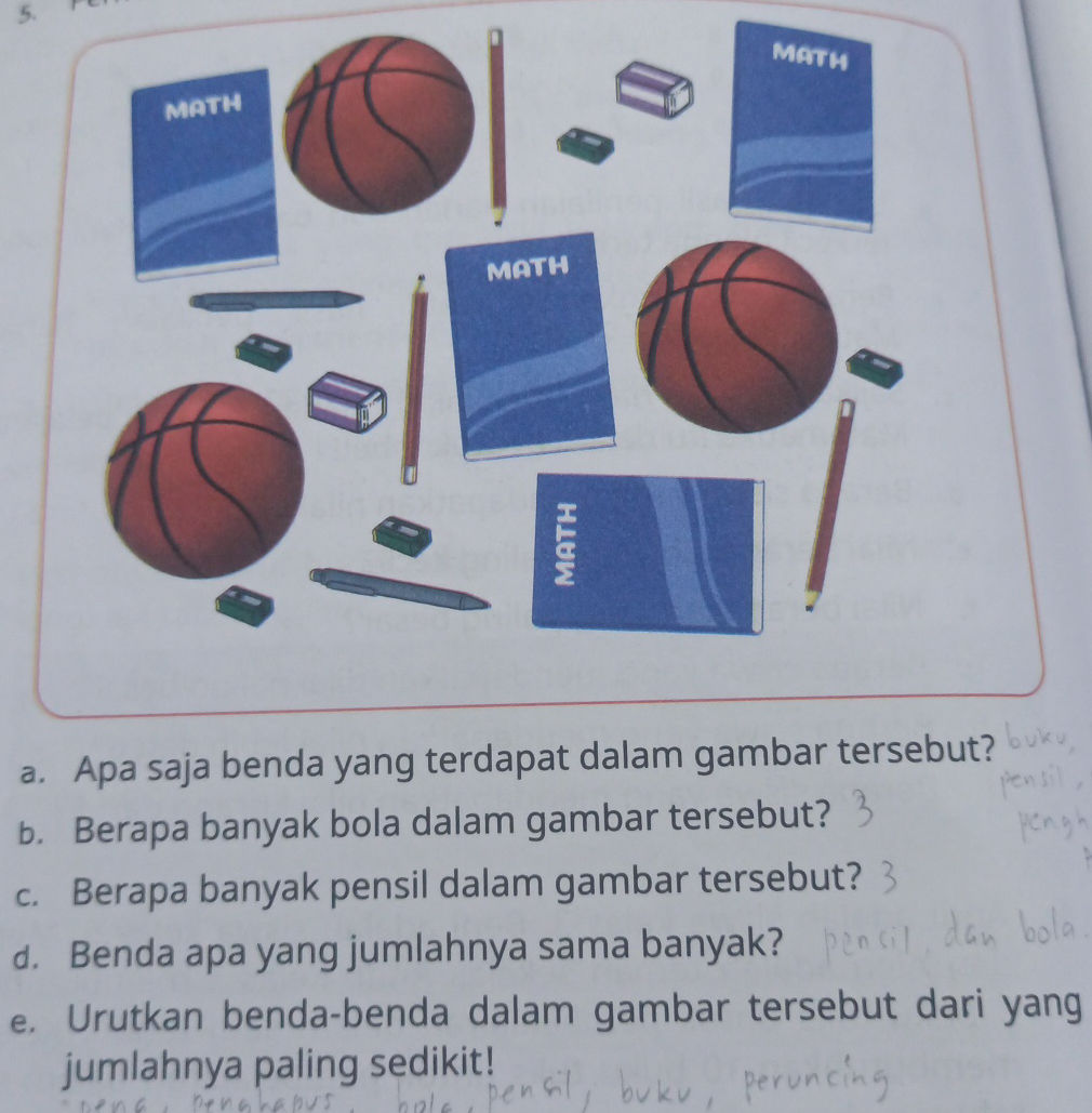 a. Apa saja benda yang terdapat dalam gambar | StudyX