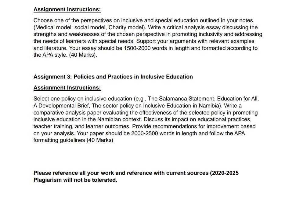 Assignment Instructions: Choose one of the | StudyX