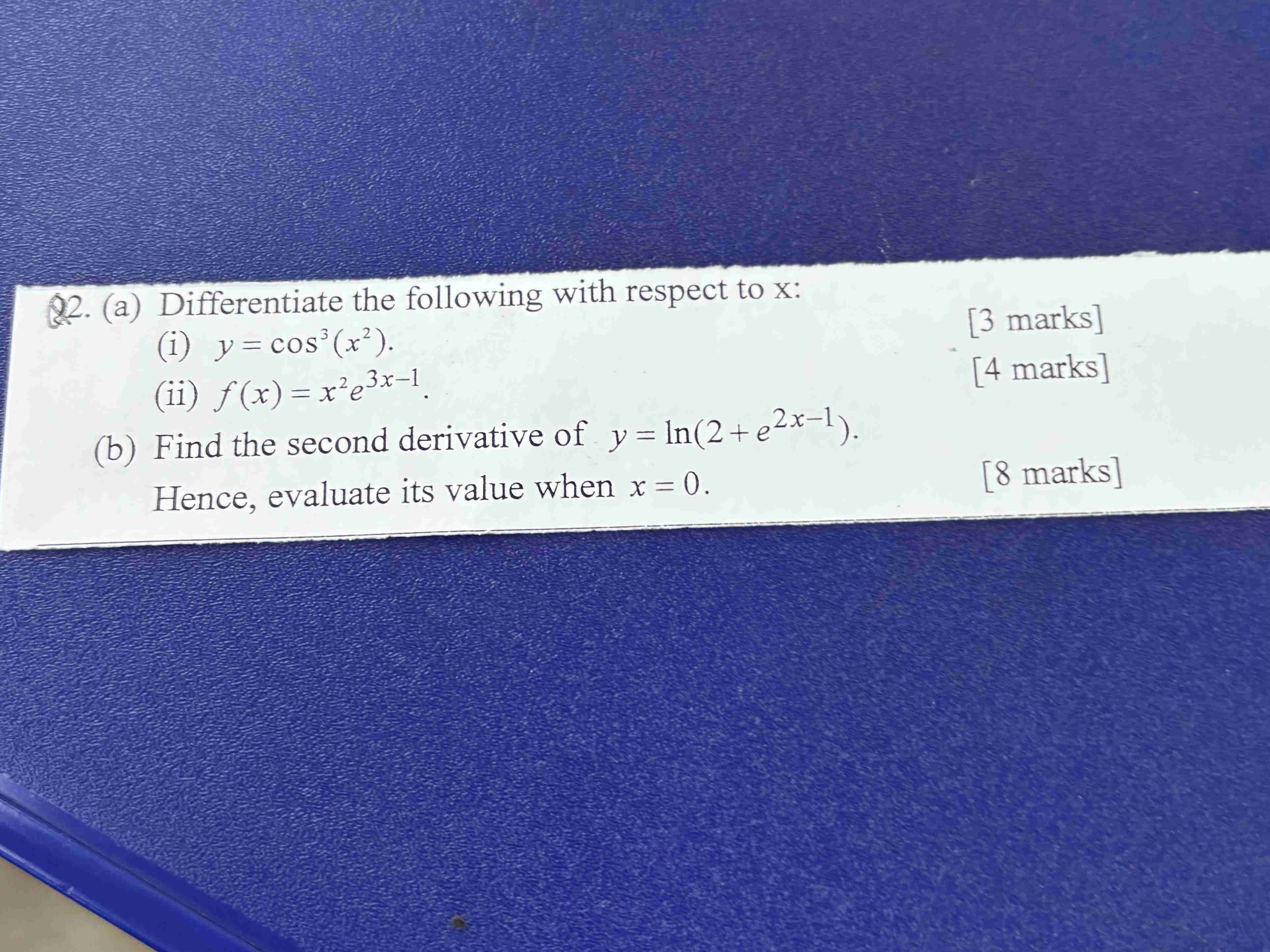 2. (a) Differentiate the following with | StudyX