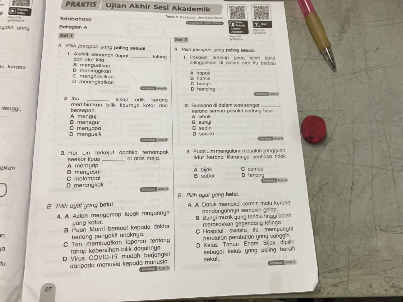 A. Pilih jawapan yang paling sesuai. 1. | StudyX