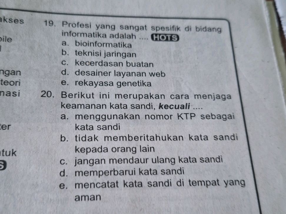 19. Profesi yang sangat spesifik di bidang | StudyX