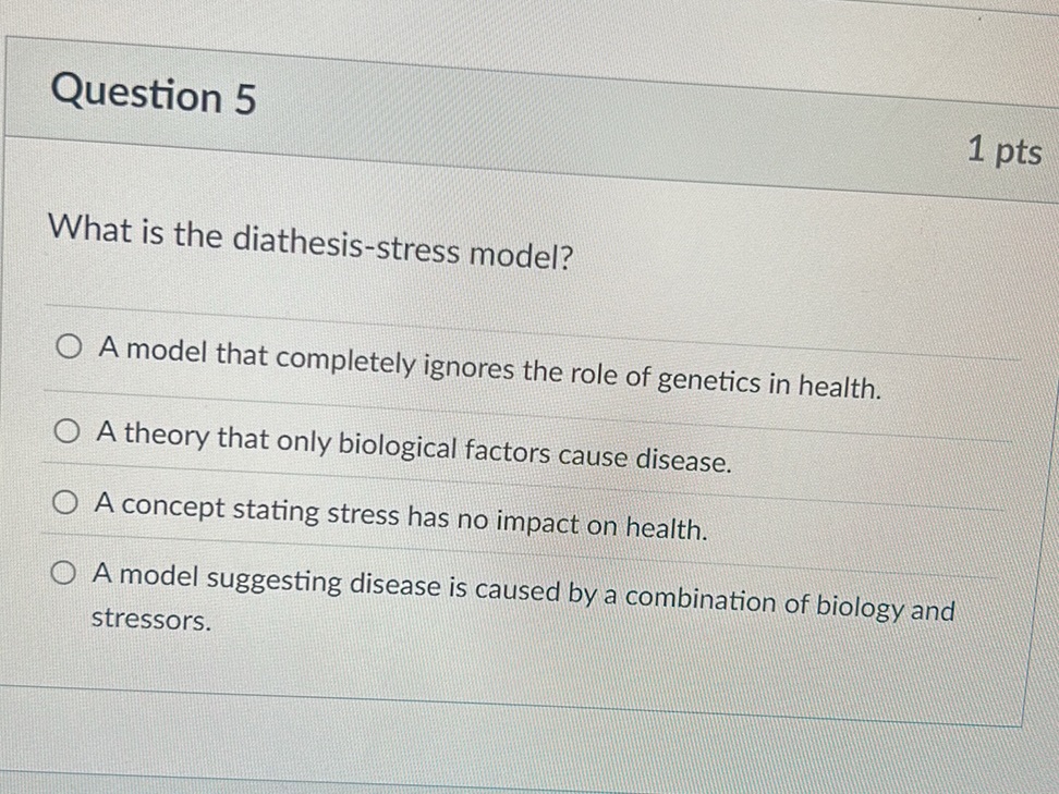 What is the diathesis-stress model? A | StudyX