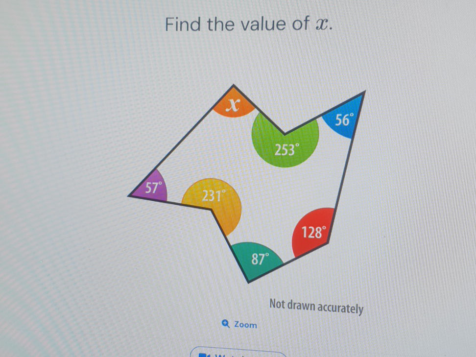 Find the value of *x*. Diagram with angles: | StudyX