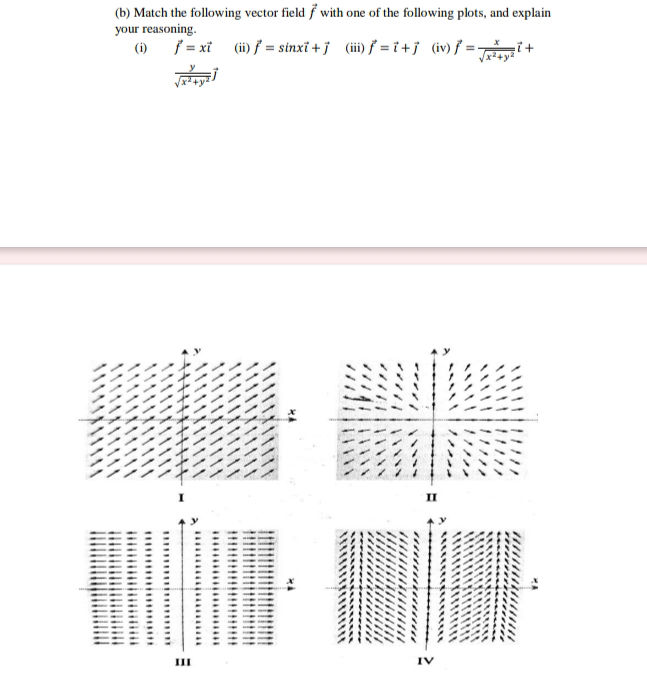 (b) Match the following vector field ${f}$ | StudyX