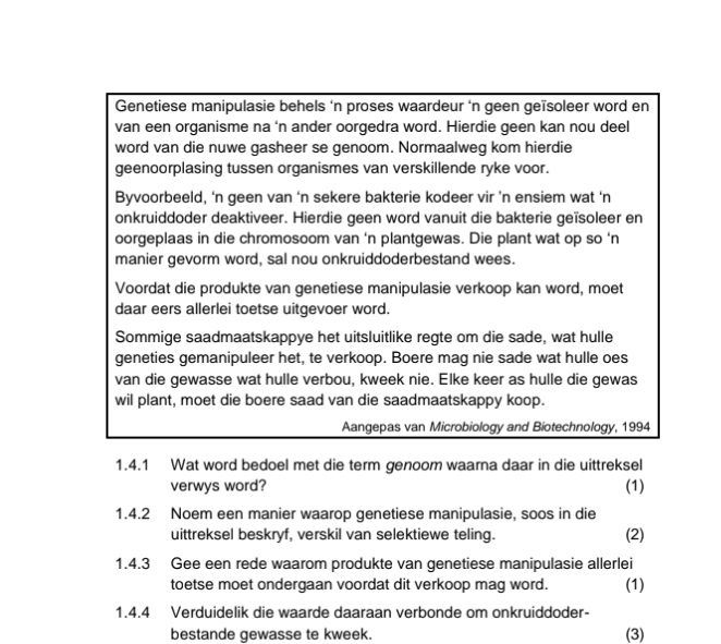 1.4.1 Wat word bedoel met die term genoom | StudyX