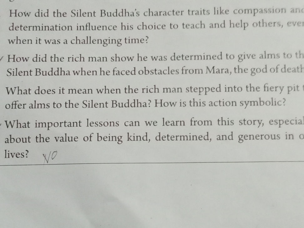 How did the Silent Buddha's character traits | StudyX