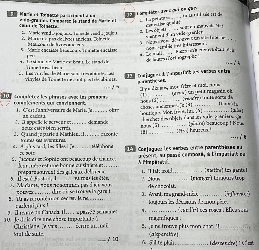 10 Complétez les phrases avec les pronoms | StudyX