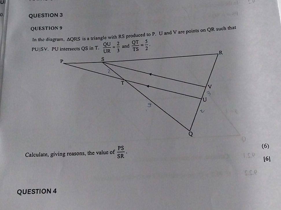 In the diagram, \( QRS\) is a triangle with | StudyX