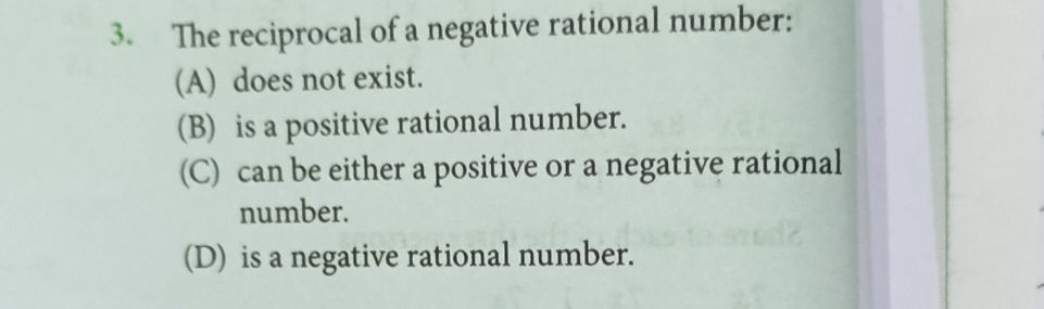 3. The reciprocal of a negative rational | StudyX