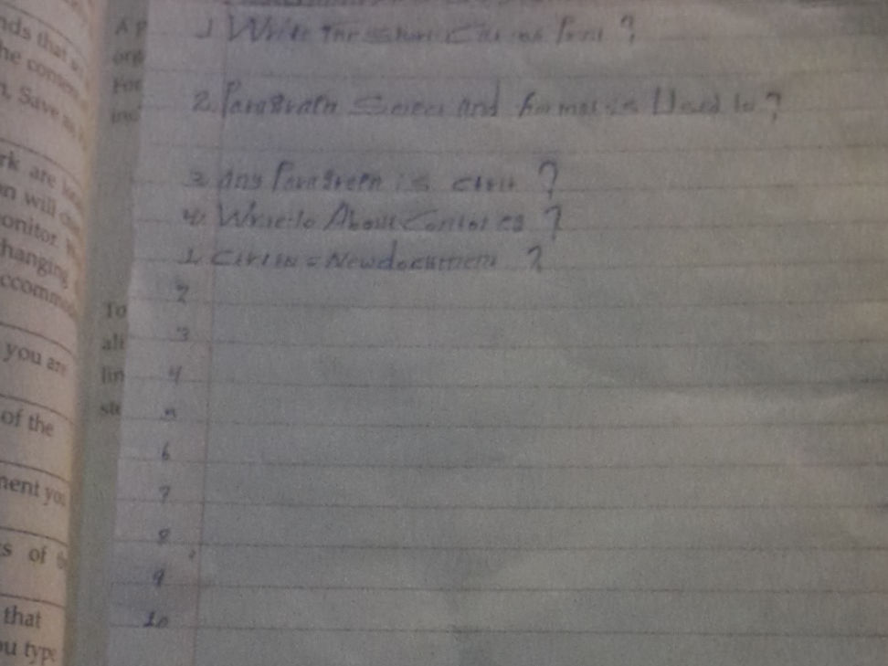 1. Write the short cuts for? 2. Paravath | StudyX