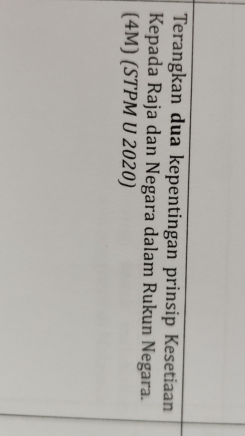 Terangkan dua kepentingan prinsip Kesetiaan | StudyX