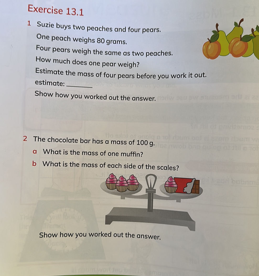 1. Suzie buys two peaches and four pears. | StudyX