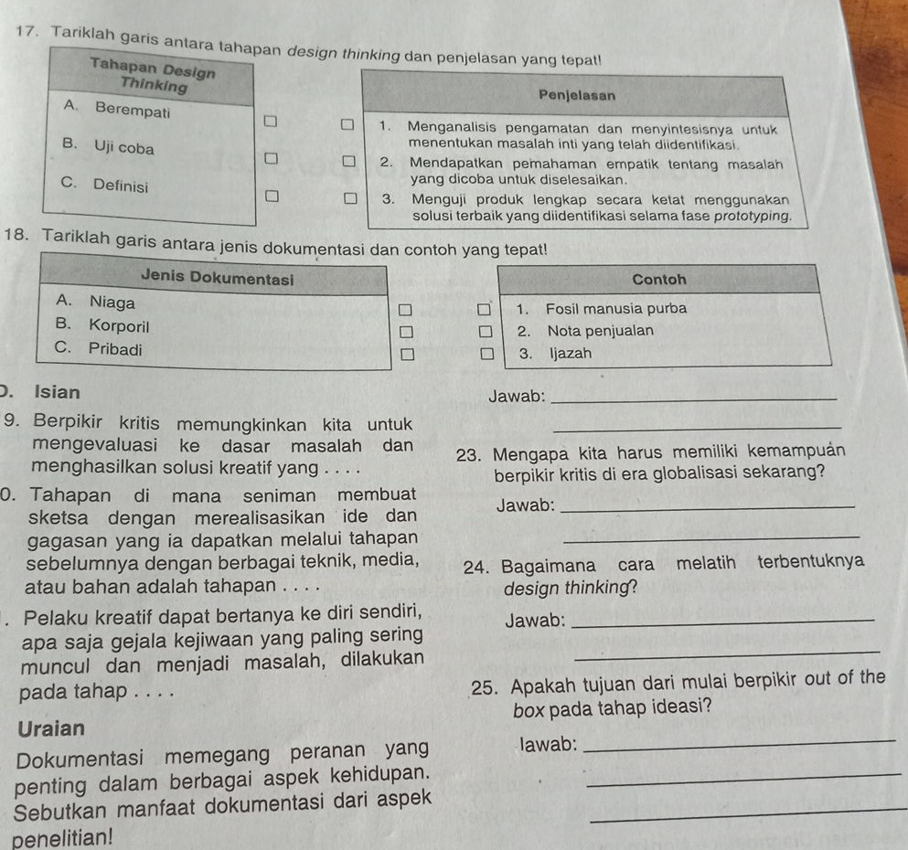 17. Tariklah garis antara tahapan design | StudyX