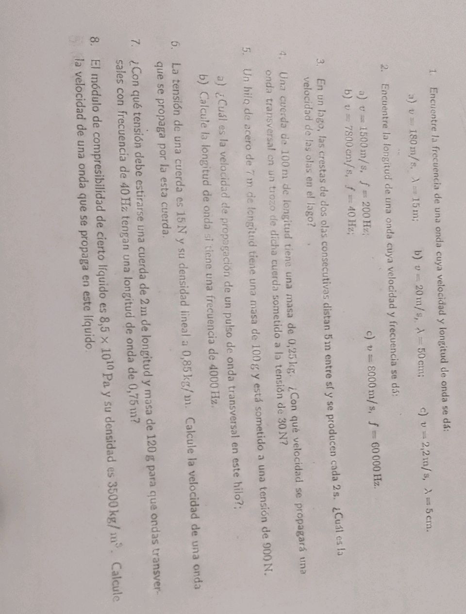 1. Encuentre la frecuencia de una onda cuya | StudyX