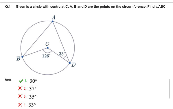 Given is a circle with centre at C. A, B and | StudyX