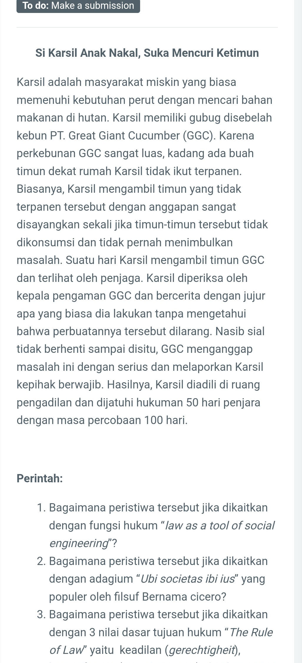 Si Karsil Anak Nakal, Suka Mencuri Ketimun | StudyX