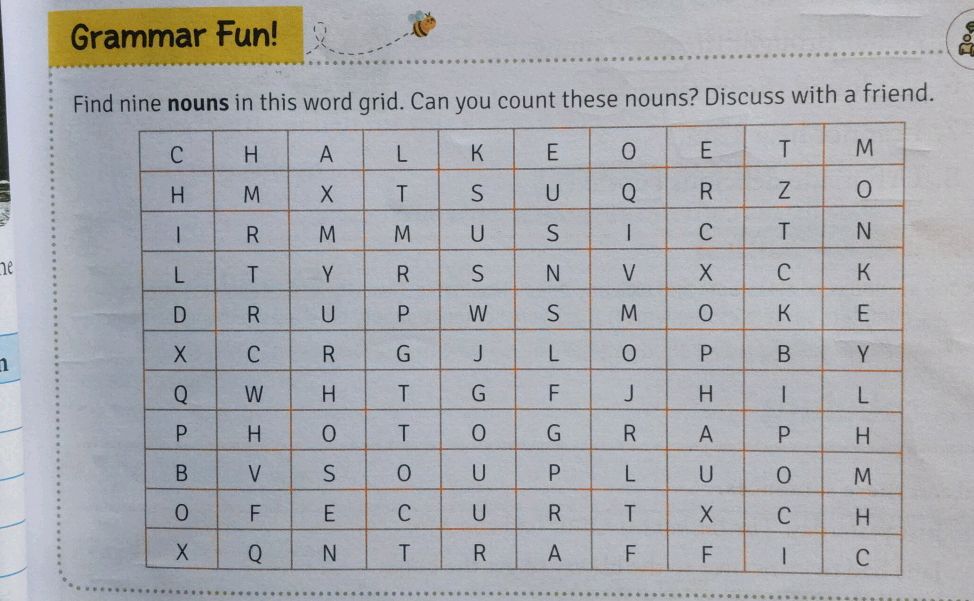 Find nine nouns in this word grid. Can you | StudyX