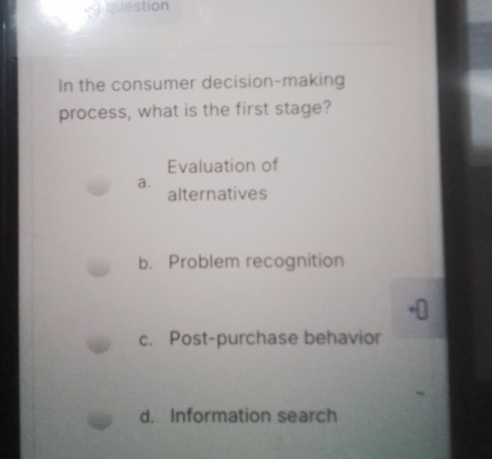 In the consumer decision-making process, | StudyX