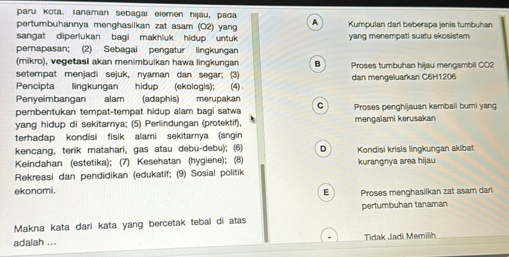 Makna kata dari kata yang bercetak tebal di | StudyX
