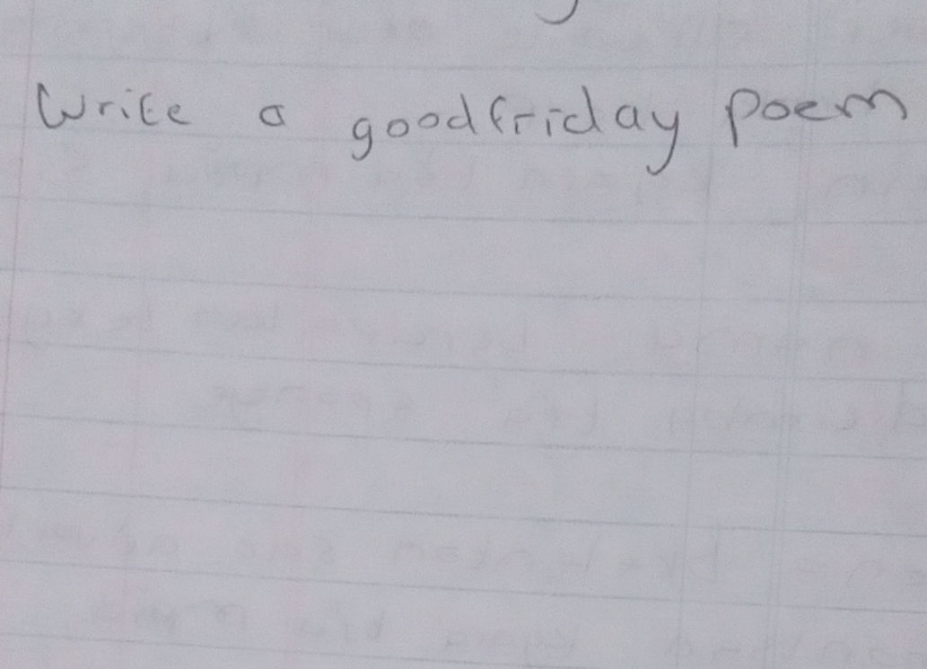 Good Friday Poem | StudyX