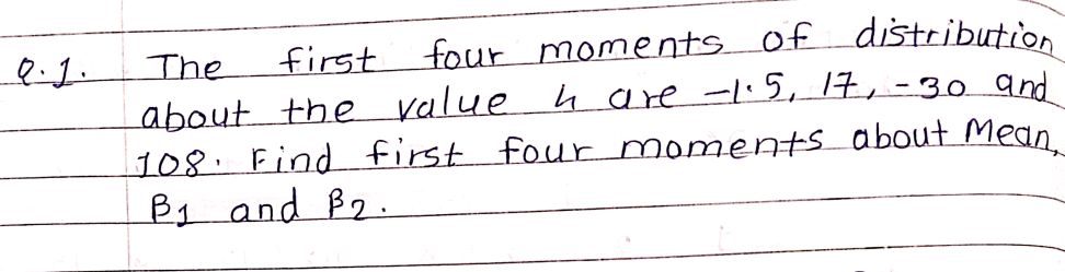 0.1. The first four moments of distribution | StudyX