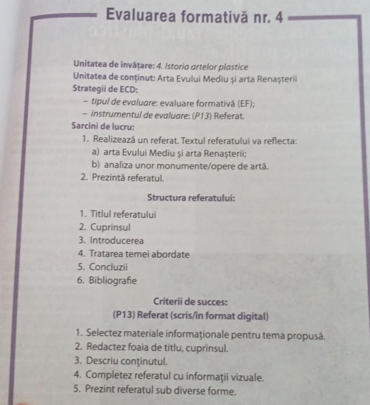 Sarcini de lucru: 1. Realizează un referat. | StudyX