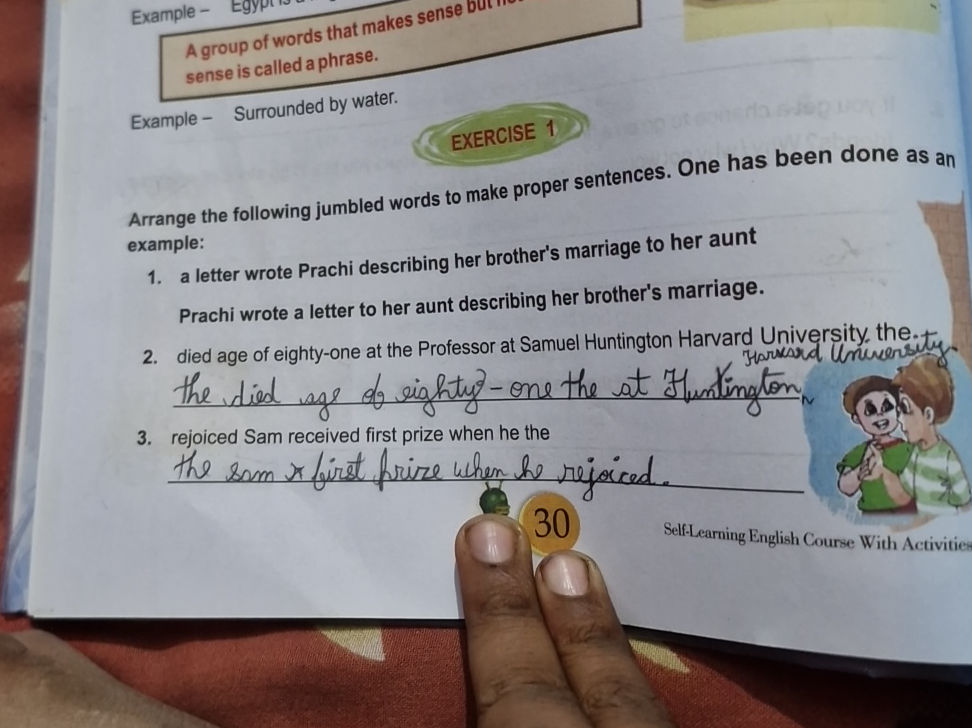 Arrange the following jumbled words to make | StudyX