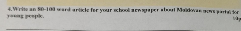 4. Write an 80-100 word article for your | StudyX