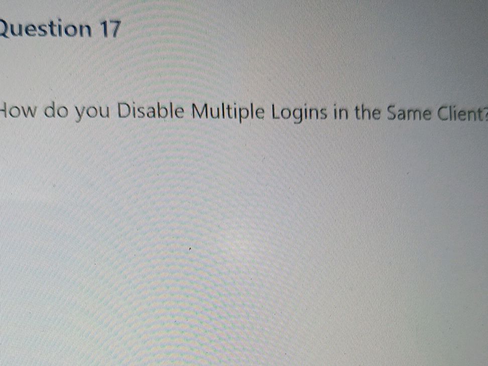 How do you Disable Multiple Logins in the | StudyX