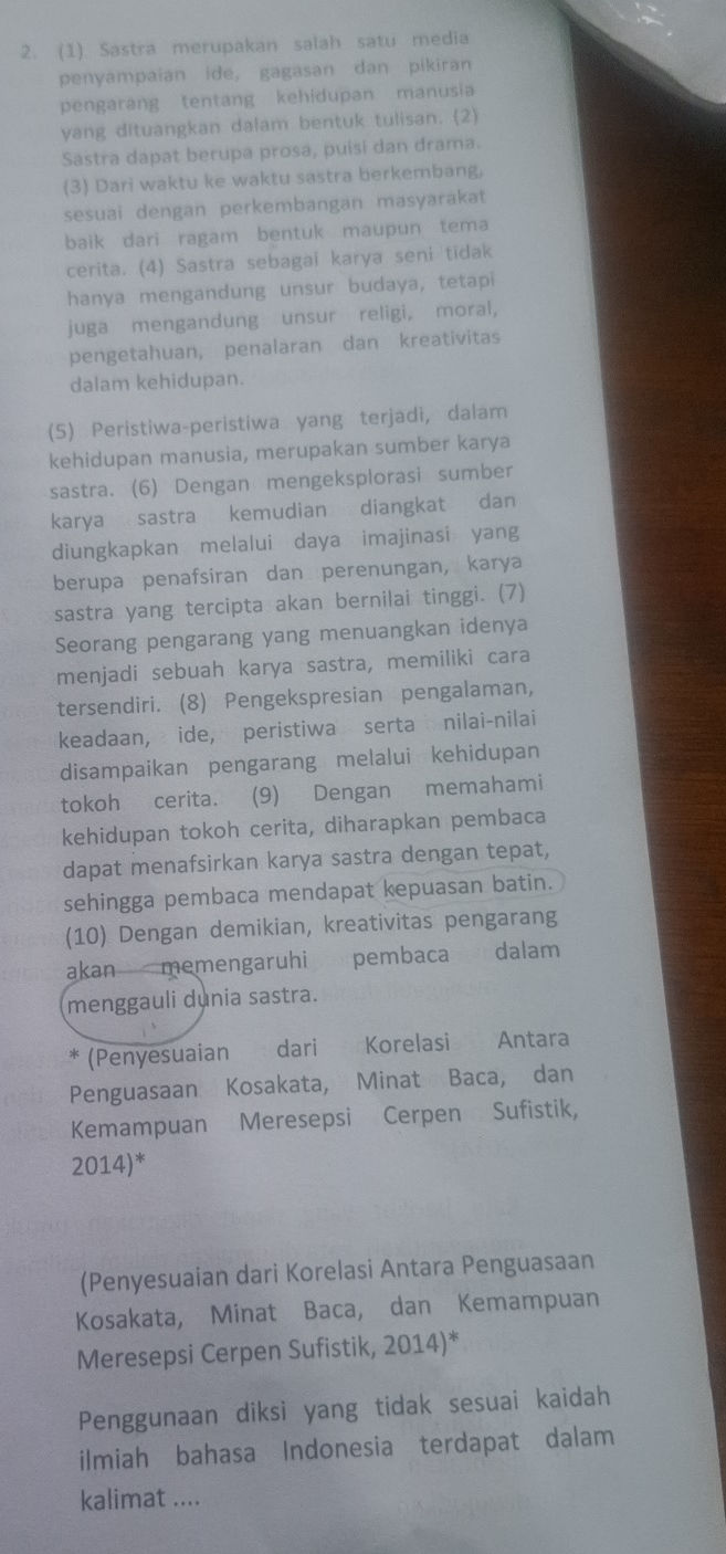 Penggunaan diksi yang tidak sesuai kaidah | StudyX