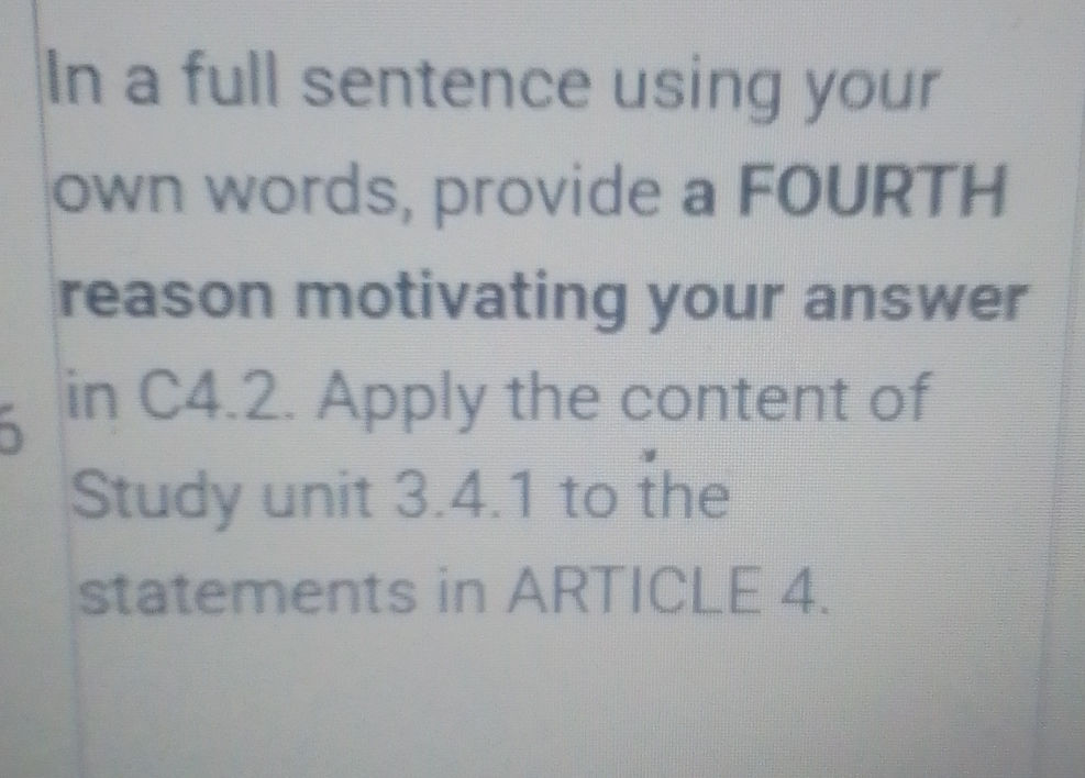 In a full sentence using your own words, | StudyX