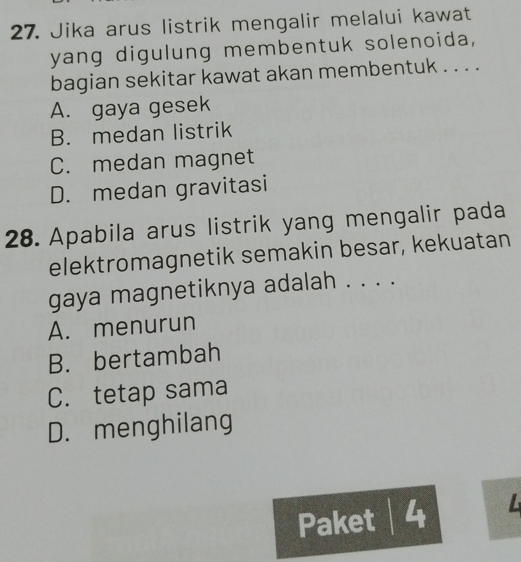27. Jika arus listrik mengalir melalui kawat | StudyX