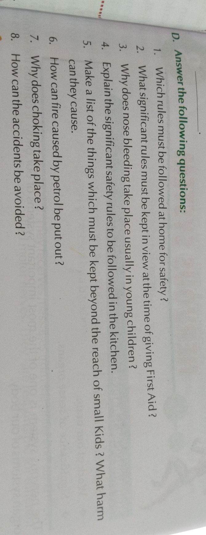 D. Answer the following questions: 1. Which | StudyX