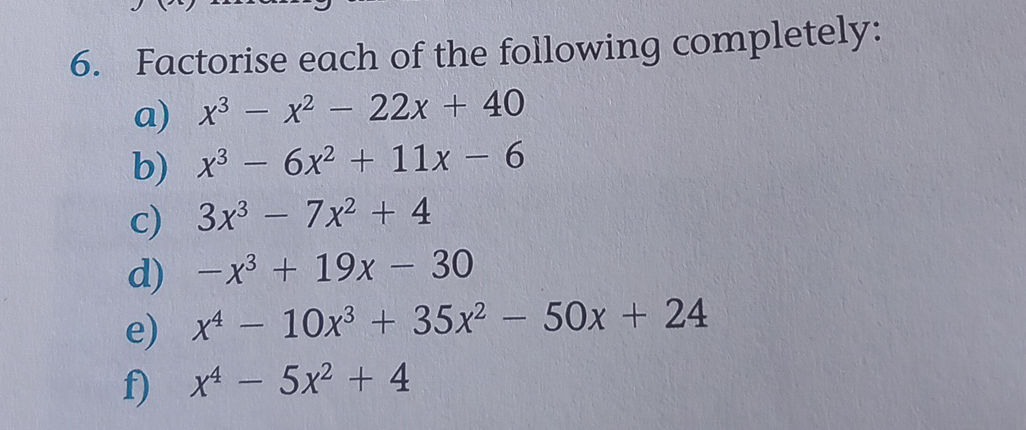 6. Factorise each of the following | StudyX