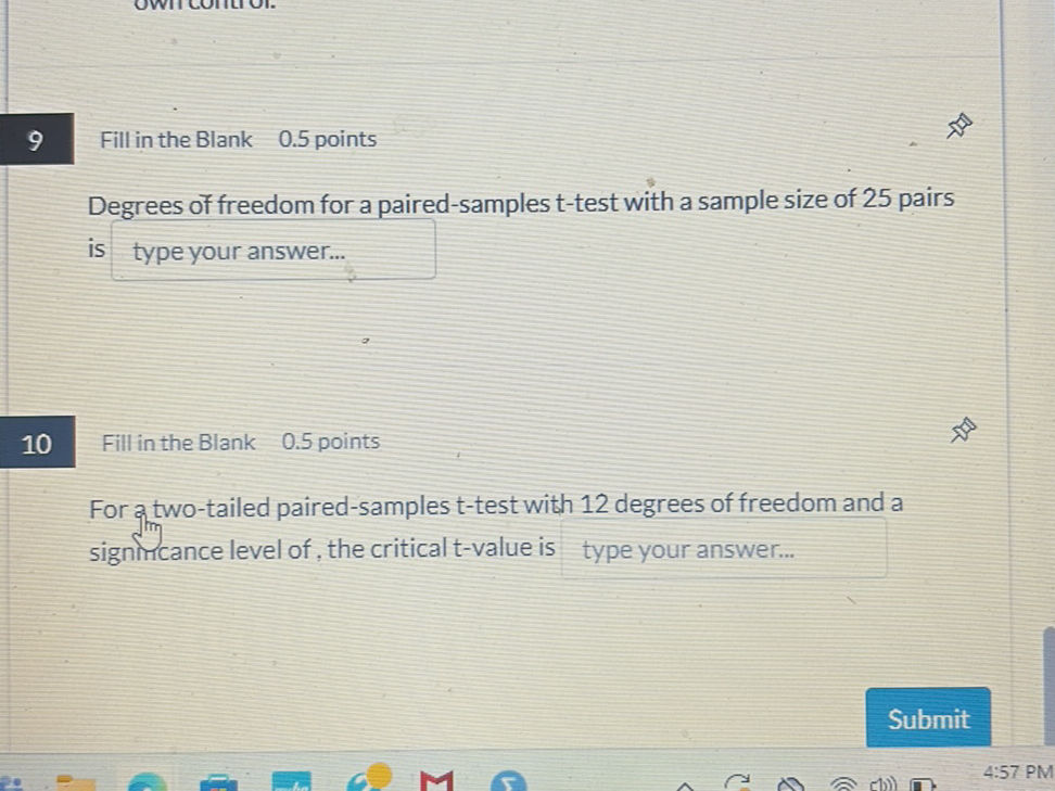 Degrees of freedom for a paired-samples | StudyX