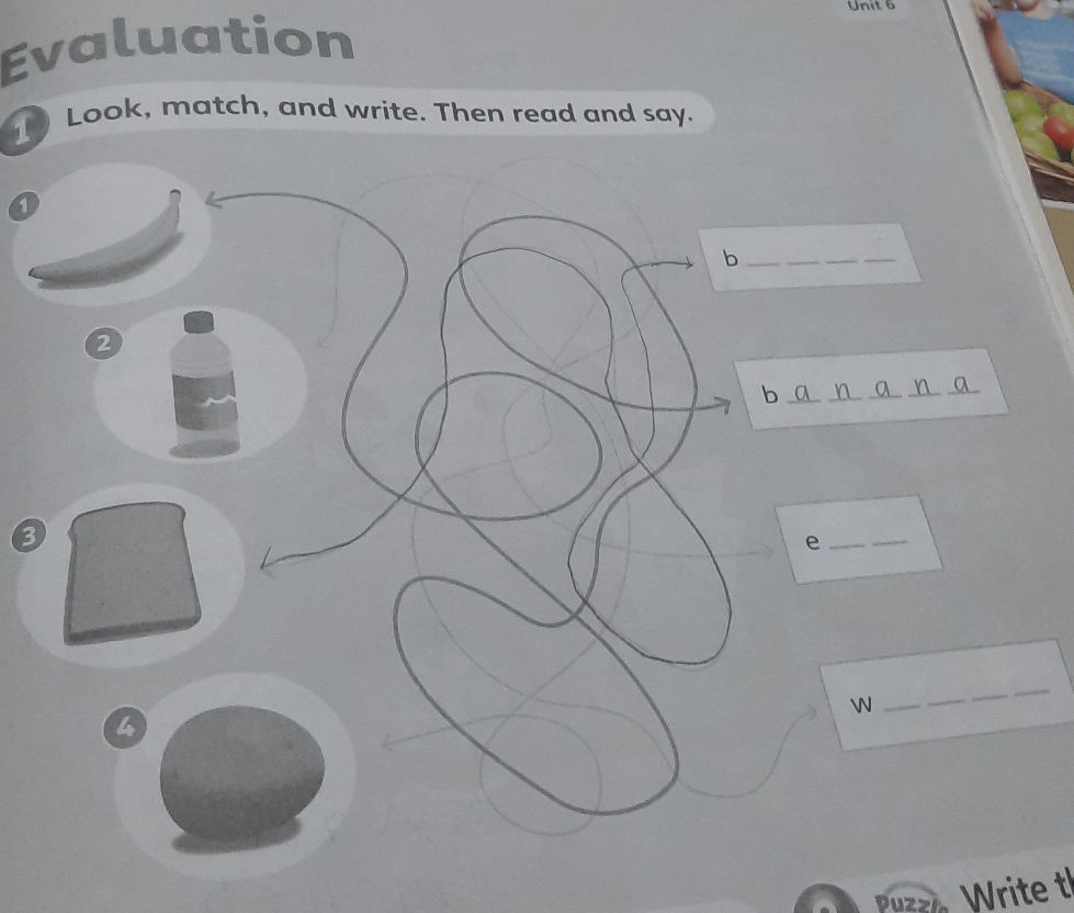 Look, match, and write. Then read and say. | StudyX