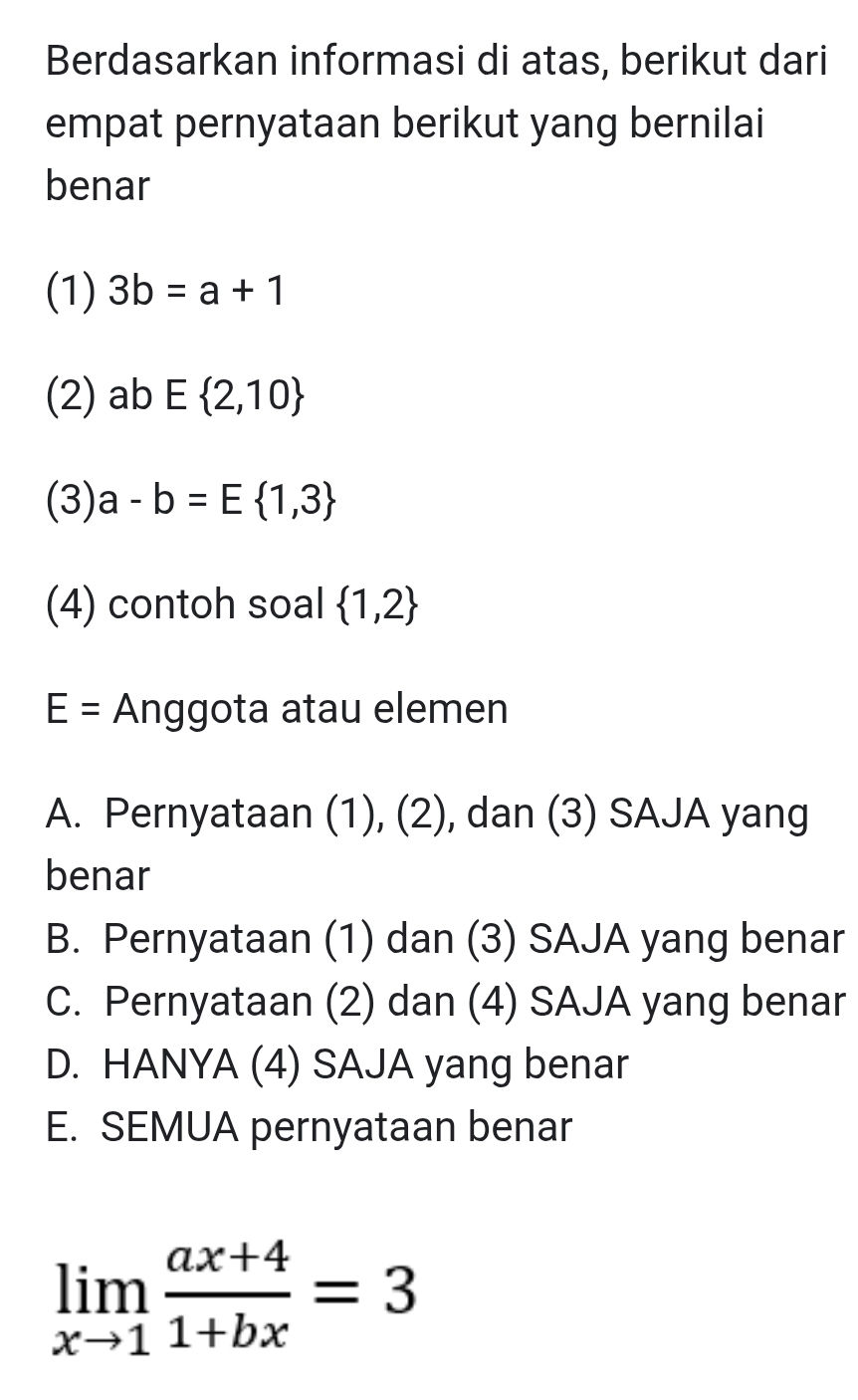 Berdasarkan informasi di atas, berikut dari | StudyX
