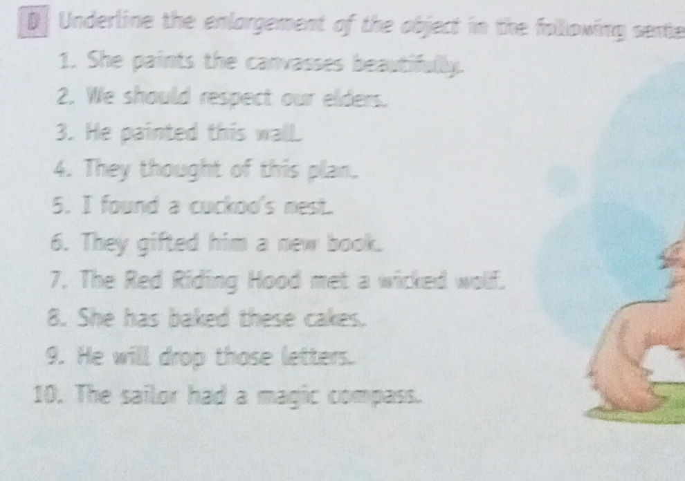 Underline the enlargement of the object in | StudyX