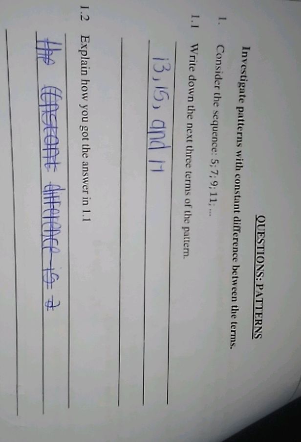 1. Consider the sequence: 5; 7; 9; 11; ... | StudyX