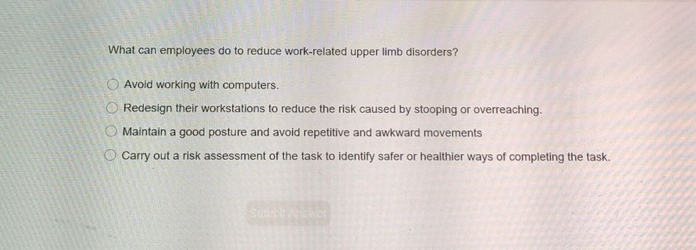 What can employees do to reduce work-related | StudyX