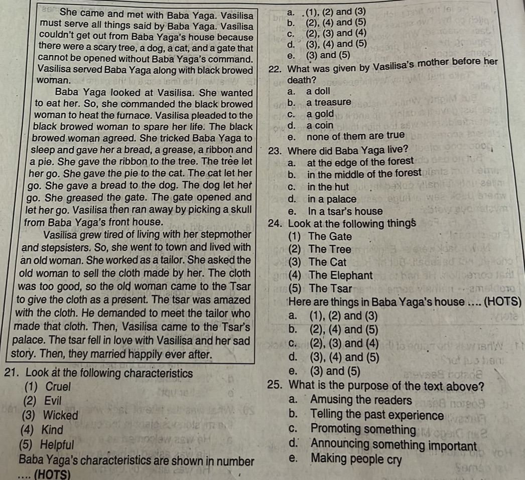 21. Look at the following characteristics | StudyX