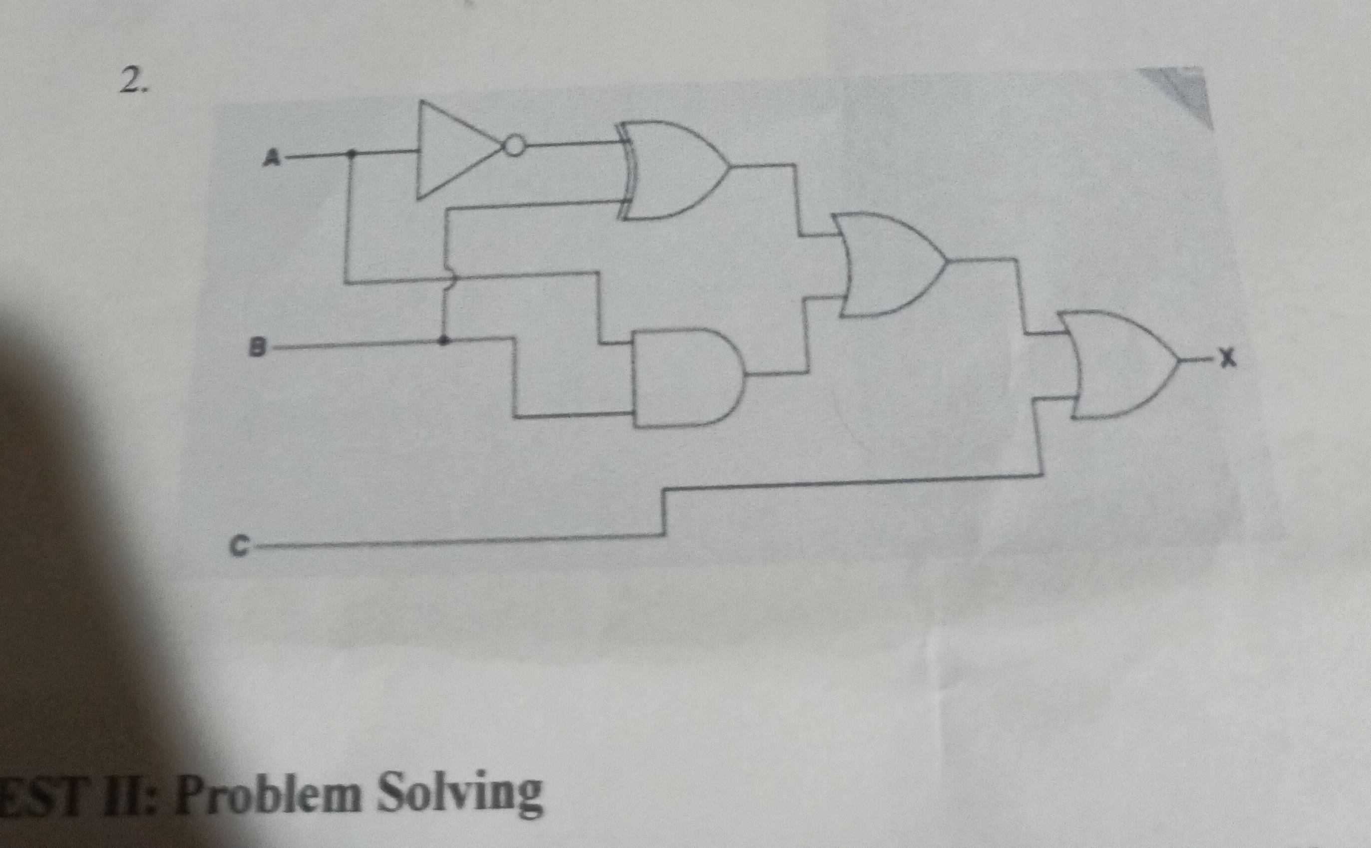 The image shows a logic circuit diagram. The