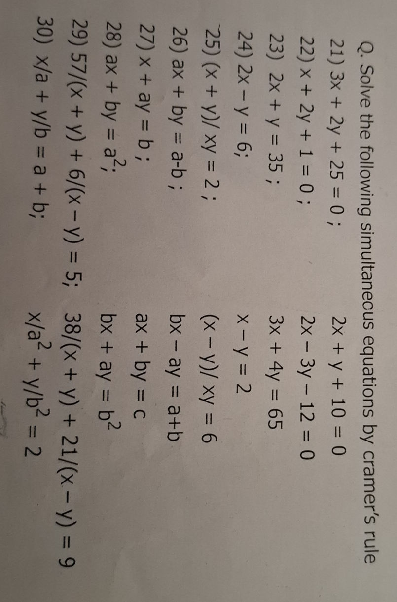 Solve the following simultaneous equations | StudyX