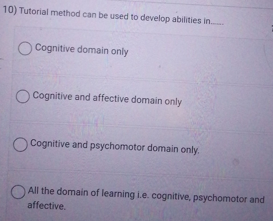 10) Tutorial method can be used to develop | StudyX